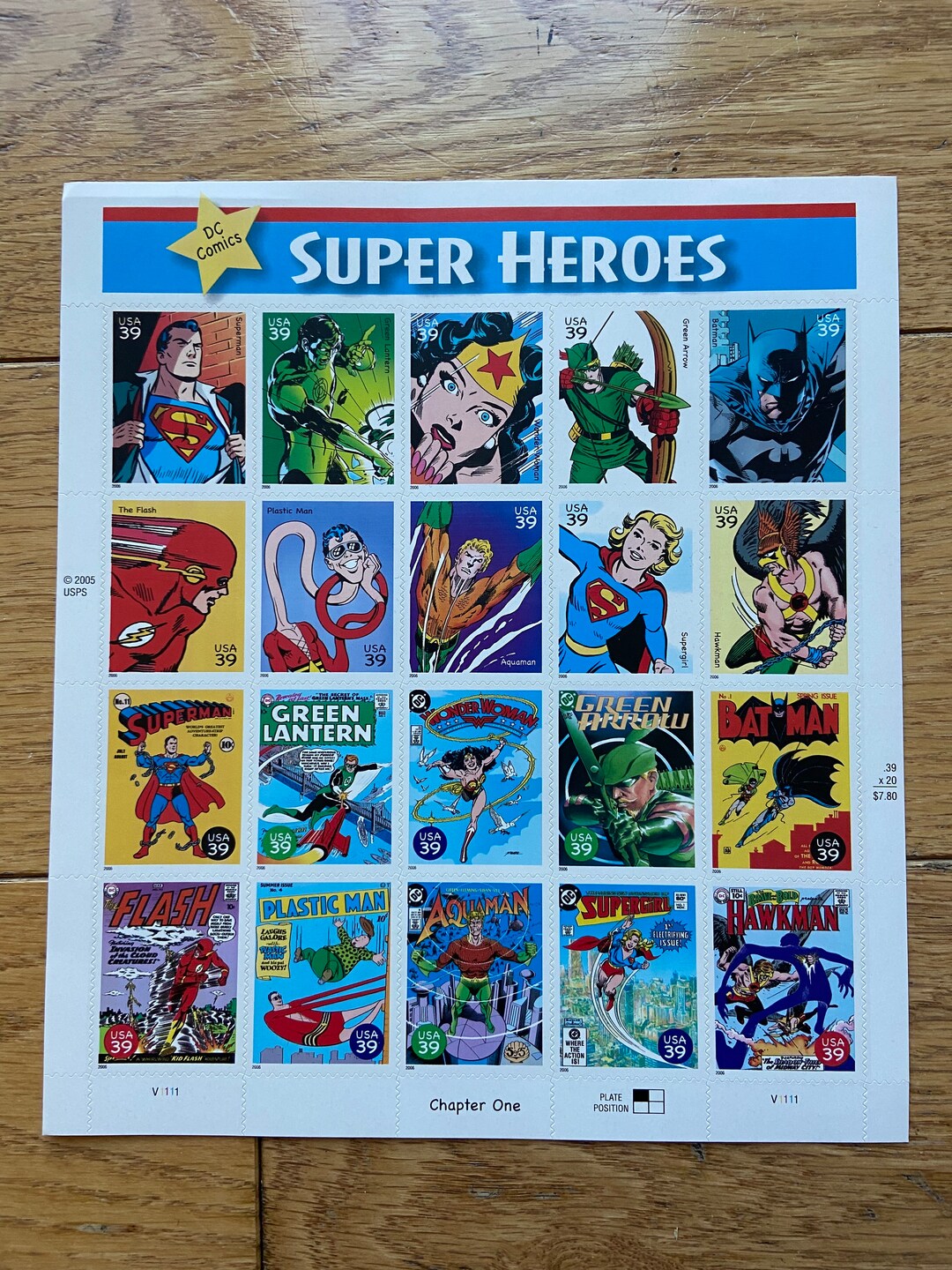 DC Comics Super Heroes Postage Stamp Page - Etsy