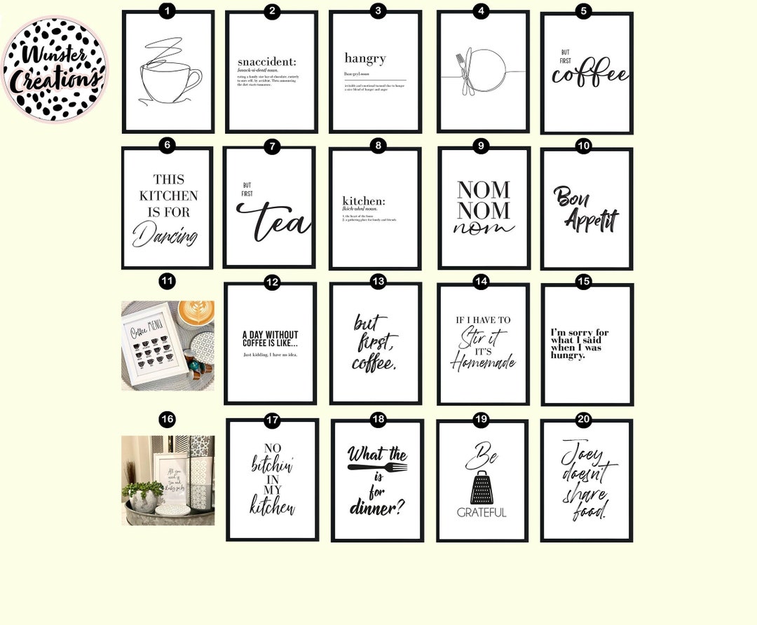 Kitchen Art - Quotes Print - Funny- Tea Coffee- Food- Drink -home Decor ...