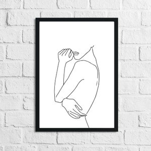 Women's Body Line Work Bathroom Bedroom Dressing Room Wall Decor Print ...