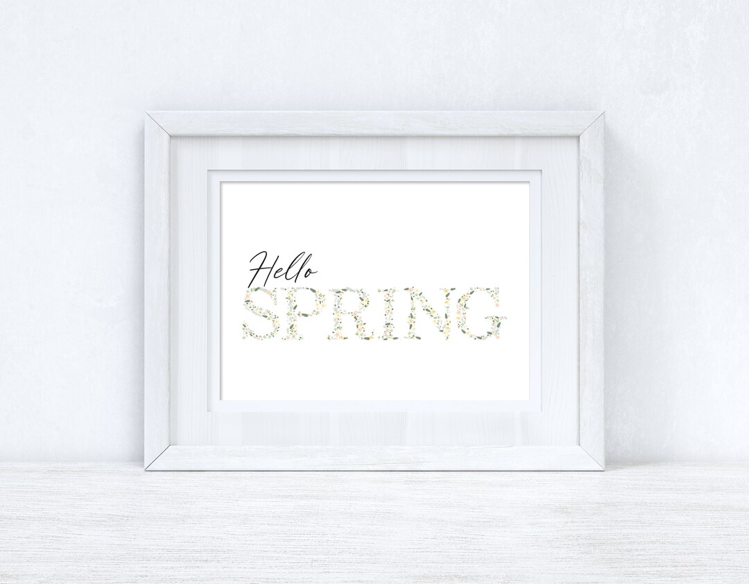 Hello Spring Landscape Floral Letters Spring Seasonal Wall Home Decor ...