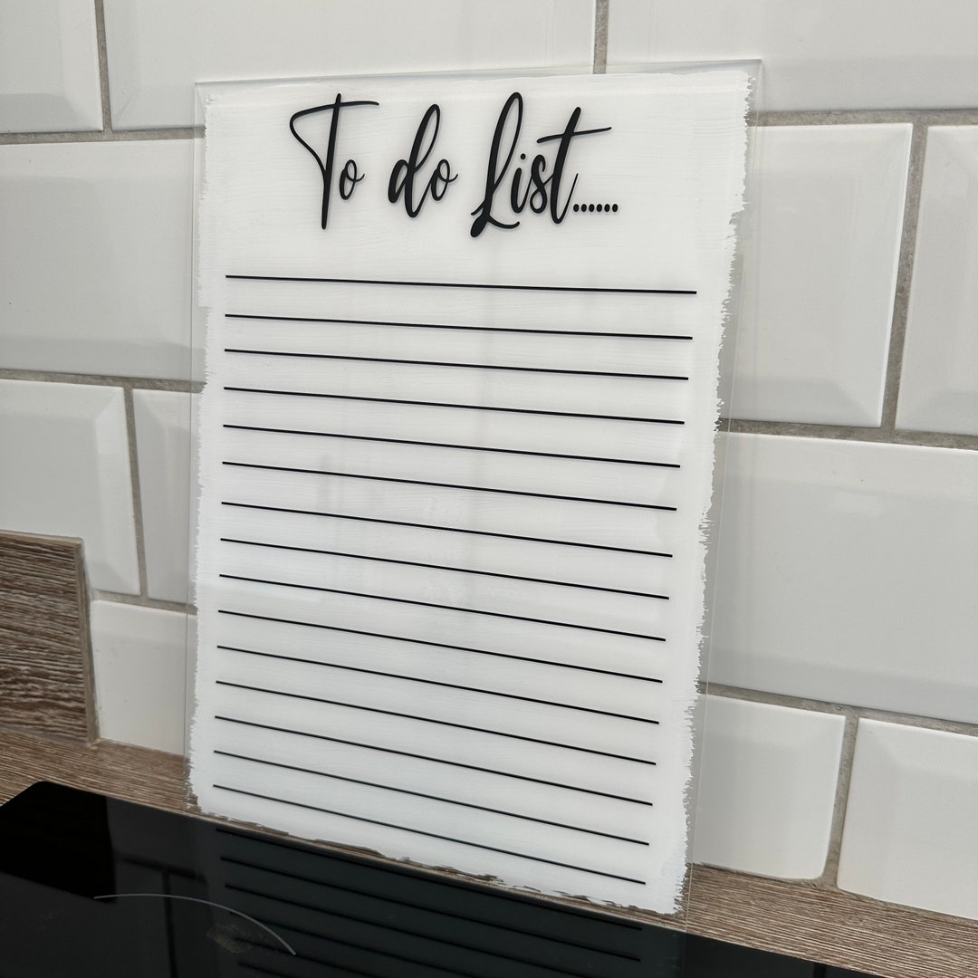 To-do List Planner Painted A4 Clear Acrylic Wipeable Sign With Drywipe ...