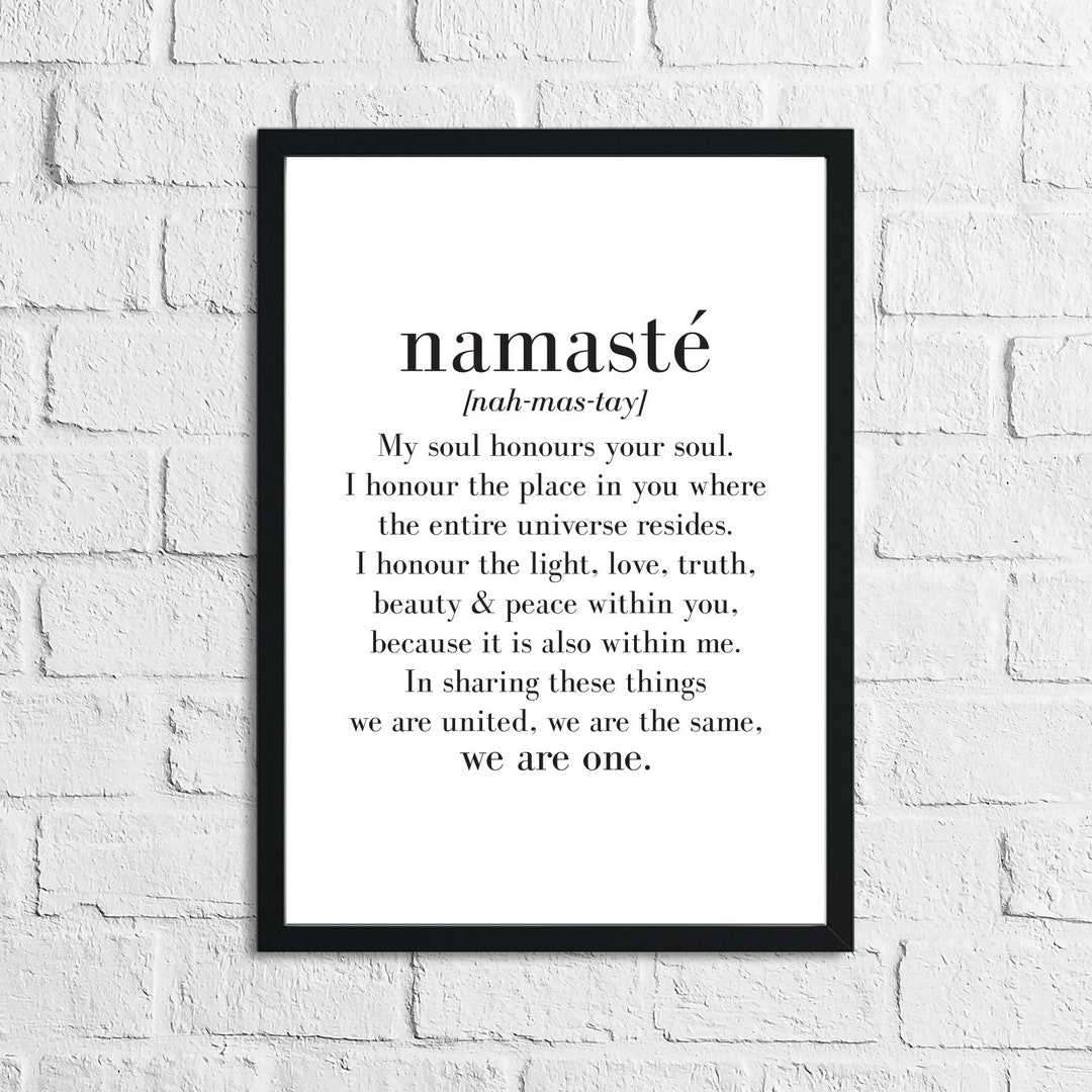 Namaste Definition Inspirational Wall Decor Quote Print - Etsy