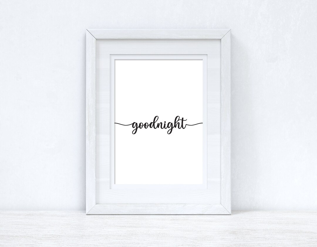 Goodnight Good Night Line Bedroom Room Wall Decor Print - Etsy