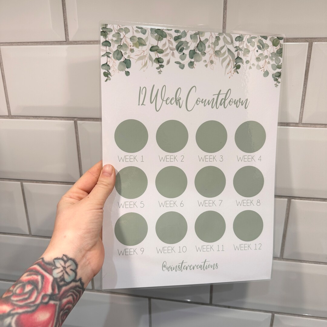 Eucalyptus Greenery 12 Week Countdown A4 Weight Loss Diet Slimming ...