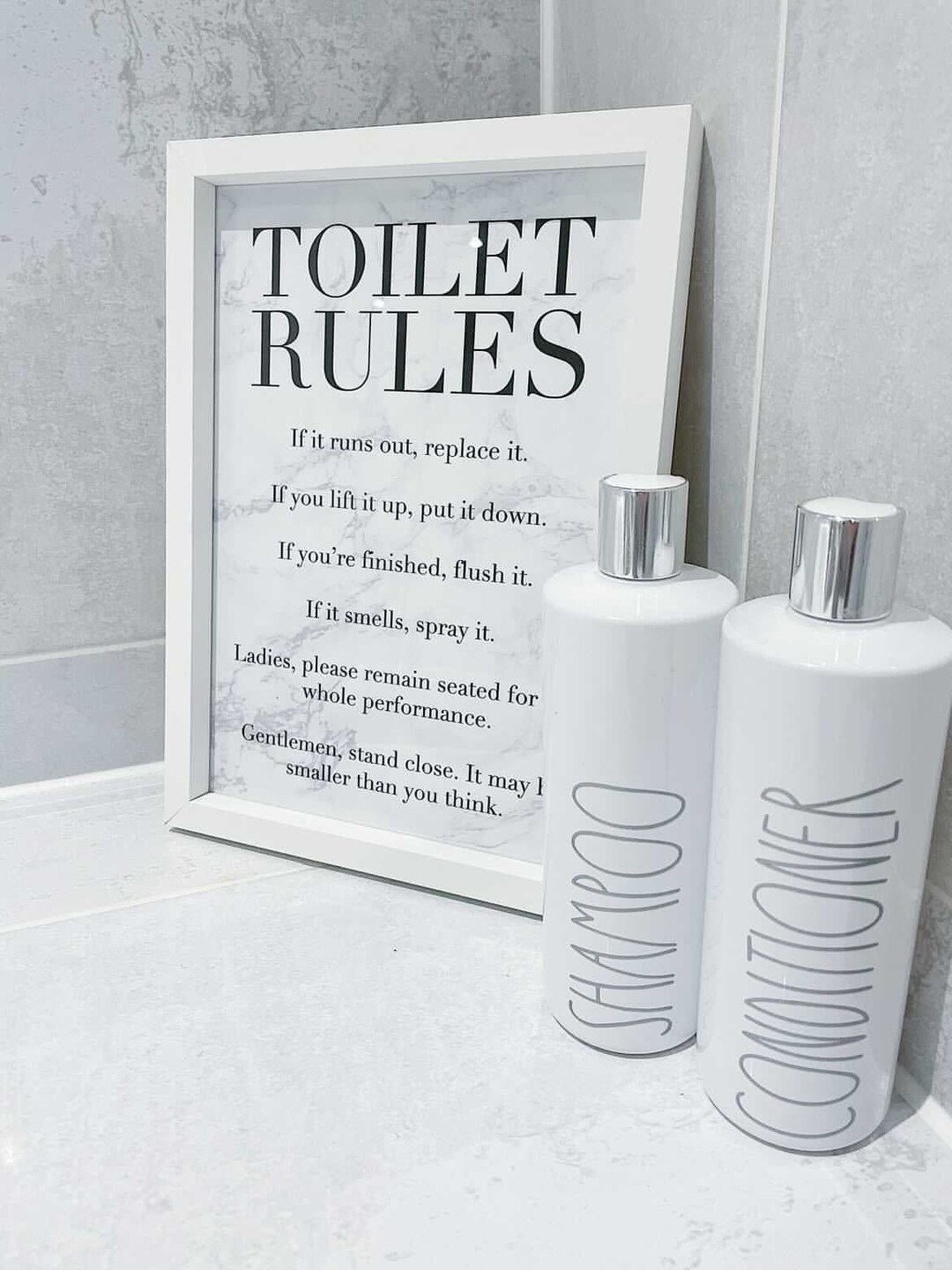 Toilet Rules Funny Humorous Bathroom Wall Decor Print - With or Without ...