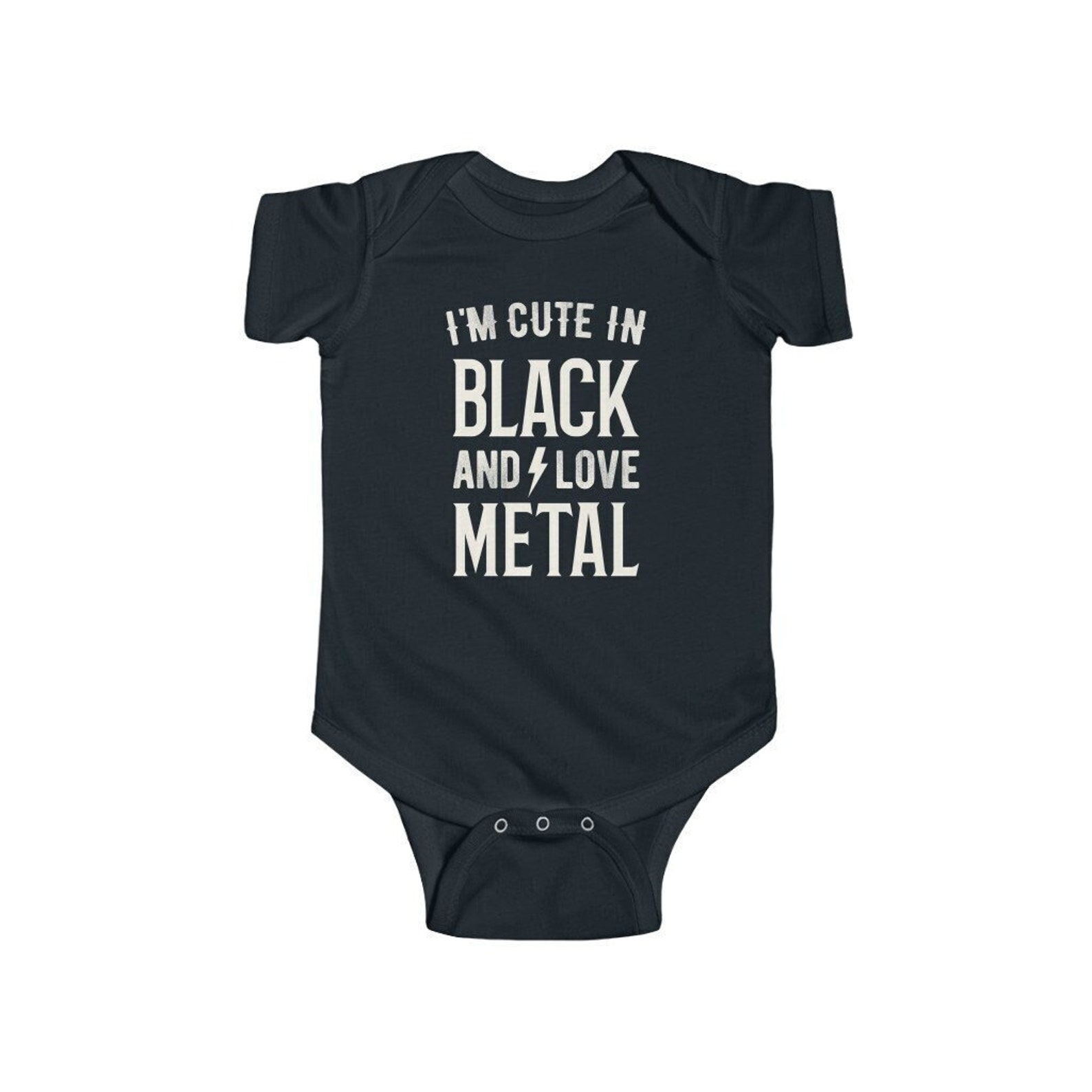 Cute in Black | Metal Baby Clothes | Heavy Metal Baby Bodysuit | Cool ...