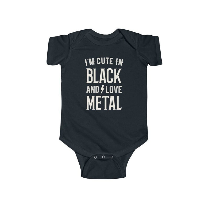 Cute in Black | Metal Baby Clothes | Heavy Metal Baby Bodysuit | Cool ...