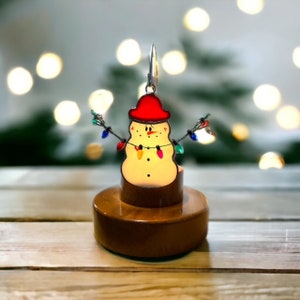 Switchables Glass Cover- Snowman Red Hat With Lights - Etsy