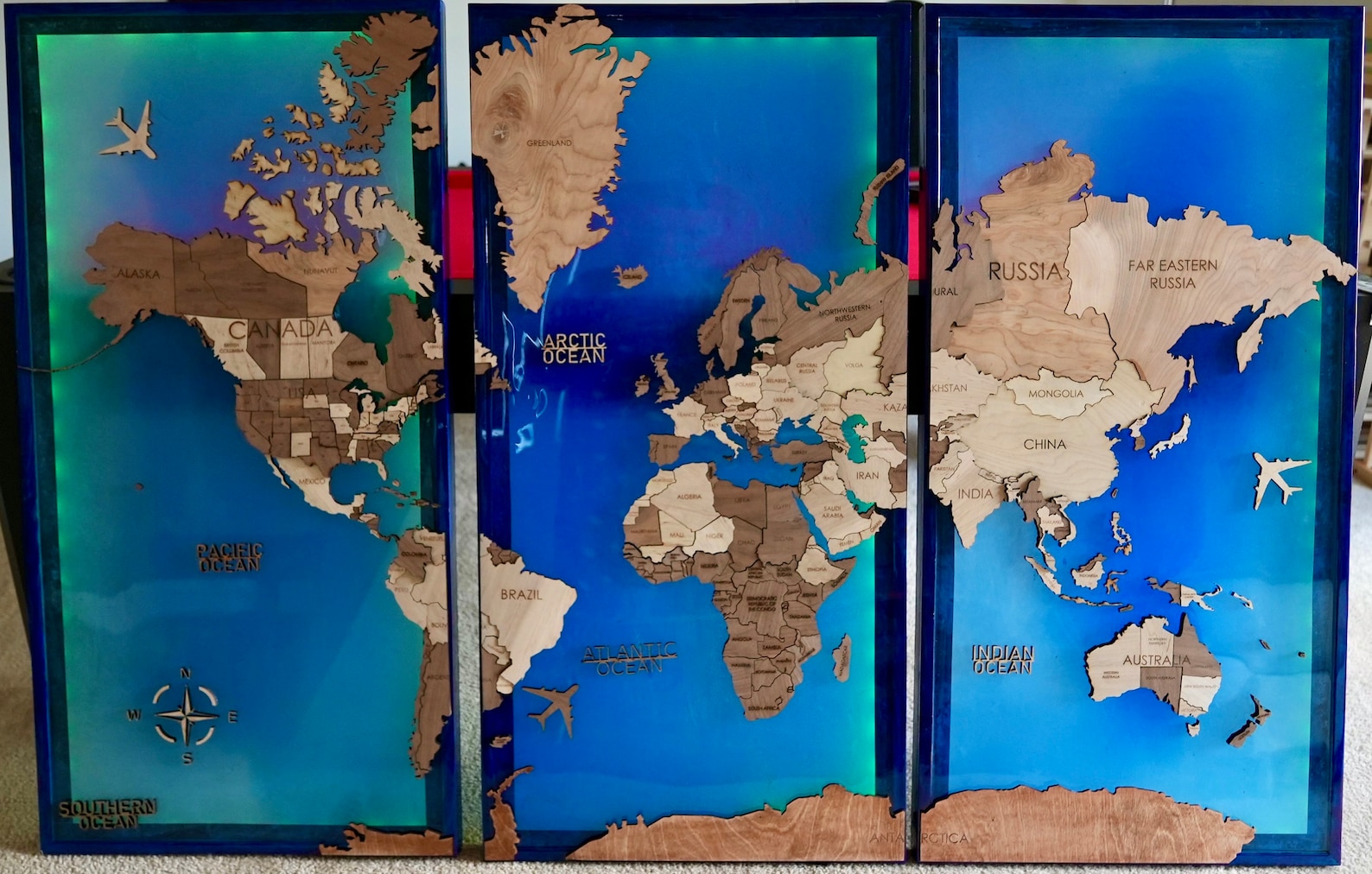 Map of the World 3D, Laser Cut File, SVG, Multilayered, File for FLUX ...