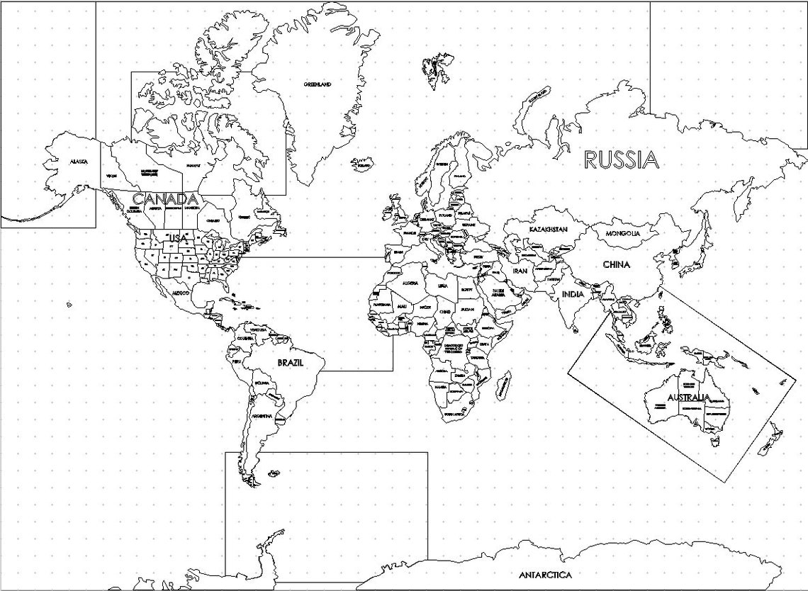 Map of the World 3D, Laser Cut File, SVG, Multilayered, File for FLUX ...