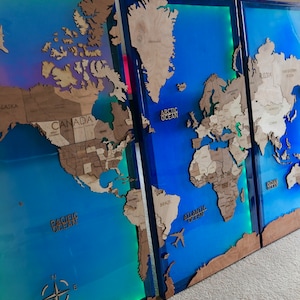 Map of the World 3D, Laser Cut File, SVG, Multilayered, File for FLUX ...