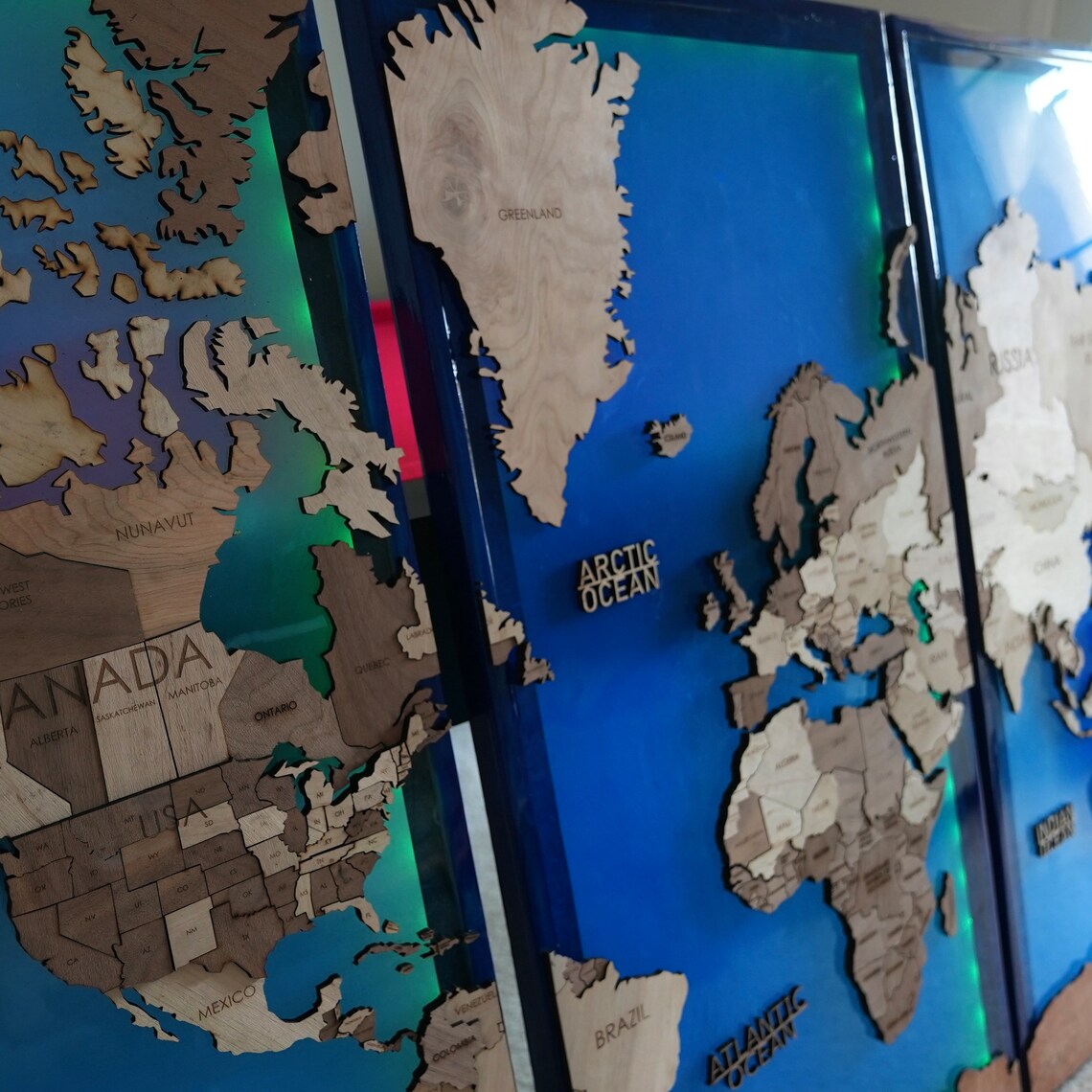 Map of the World 3D, Laser Cut File, SVG, Multilayered, File for FLUX ...