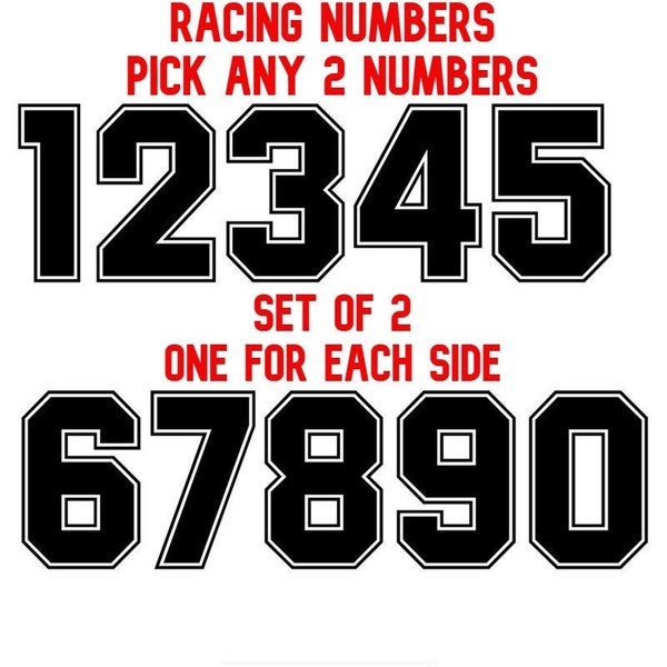 Racing Number Decal - Etsy