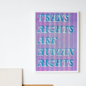 Trans Rights Are Human Rights Poster Risograph Print - Etsy