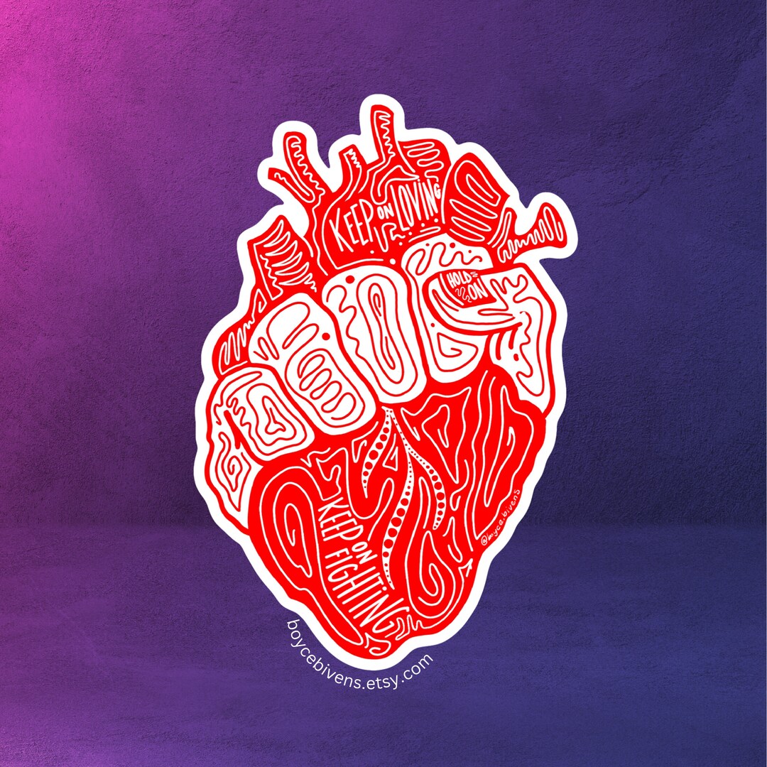 Ramshackle Glory Heart Fist Keep on Loving Sticker waterproof - Etsy