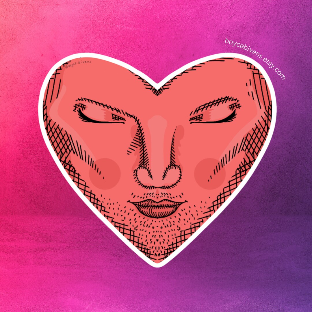 Heart Face Sticker waterproof Valentines - Etsy