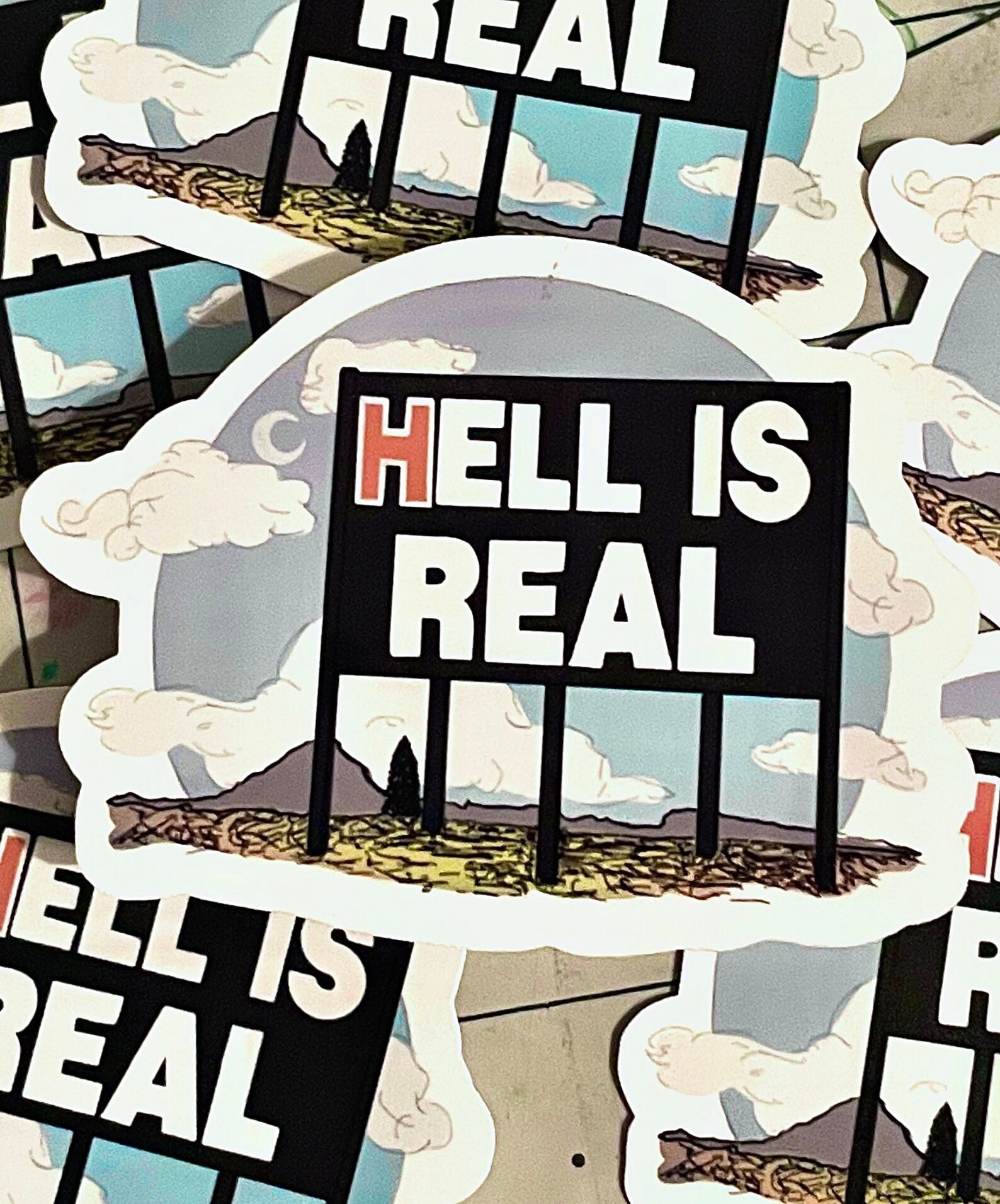 Hell is Real Ohio Billboard Sticker waterproof - Etsy