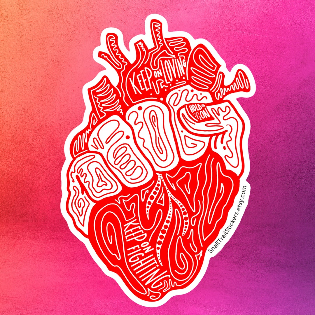 Ramshackle Glory Heart Fist Keep on Loving Sticker (waterproof) - Etsy