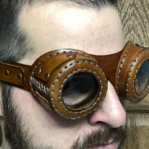 Aviator Steampunk Goggles Leather Adjustable Goggle Victorian - Etsy