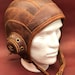 Handmade Leather Aviator Cap Steampunk Flight Cap With Adjustable Chin ...