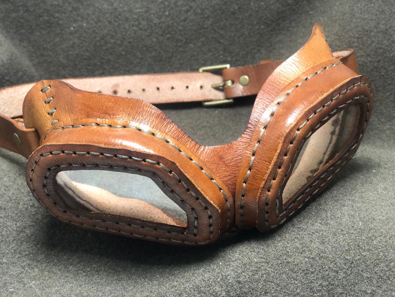 Aviator Steampunk Goggles Leather Adjustable Goggle Victorian Costume ...