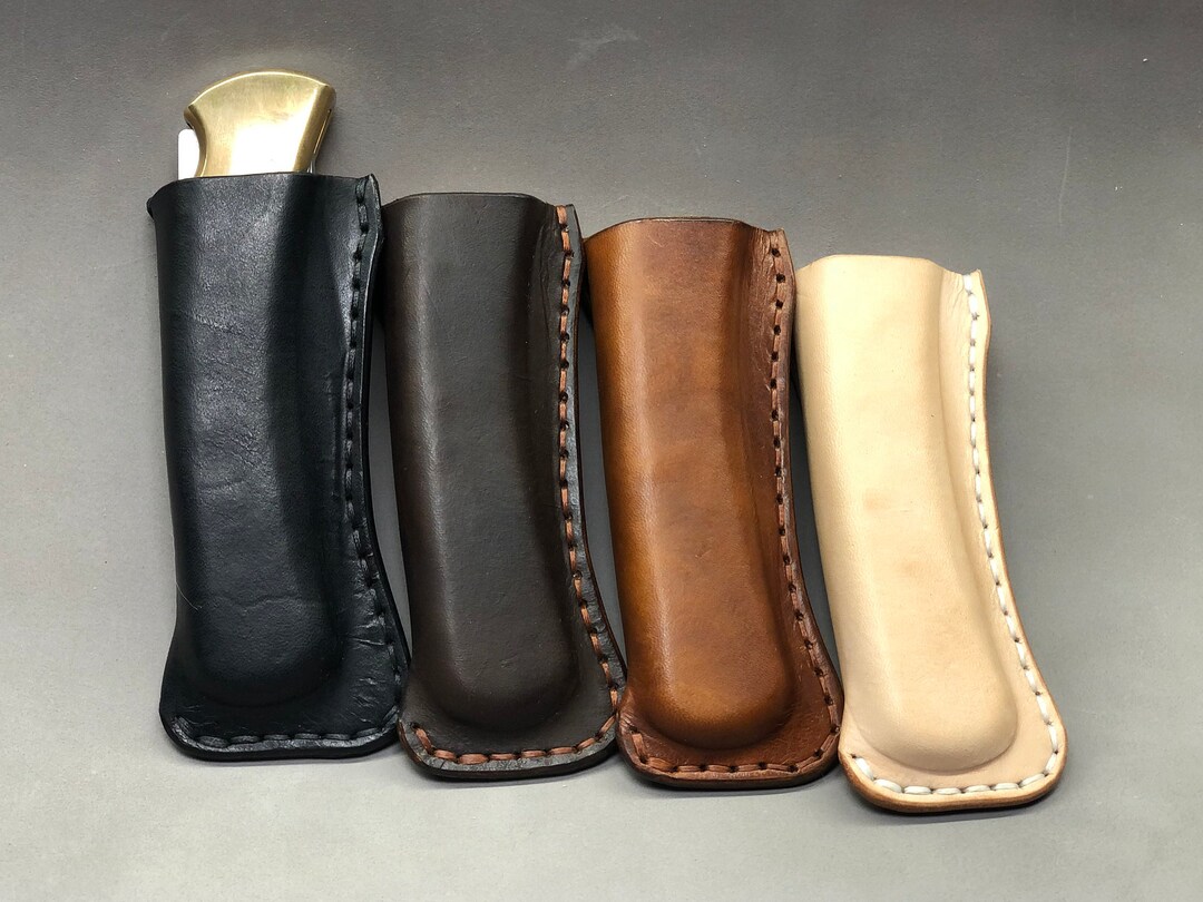 Leather Sheath for Folding Knife Open Top Belt Sheath Fathers Day Gift ...