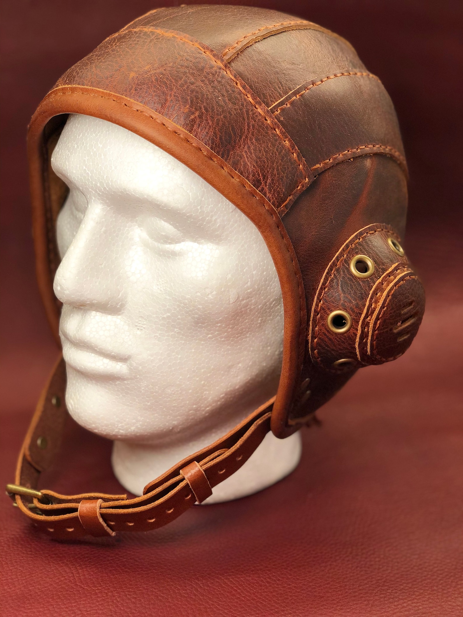 Handmade Leather Aviator Cap Steampunk Flight Cap With - Etsy