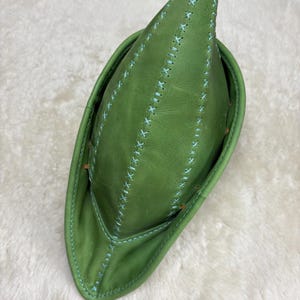 Handmade Leather Robin Hood Hat - Green Bycocket With Feather - LARP ...