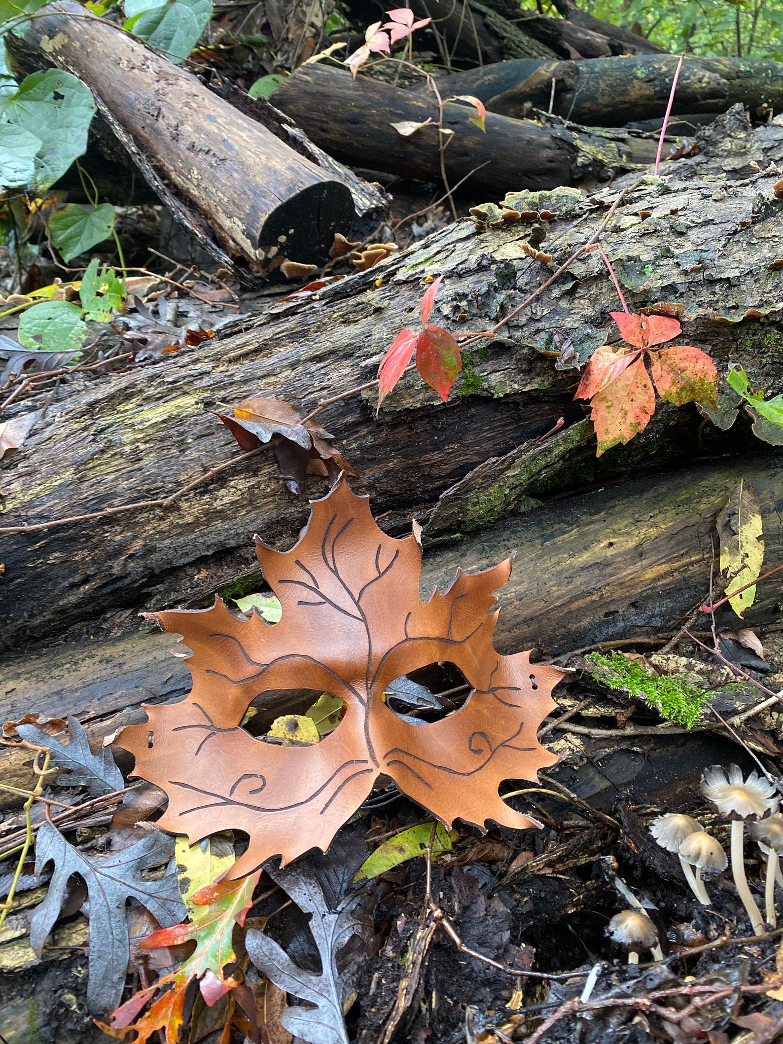 Leaf Druid Mask Guardian Leather Mask Victorian Costume - Etsy