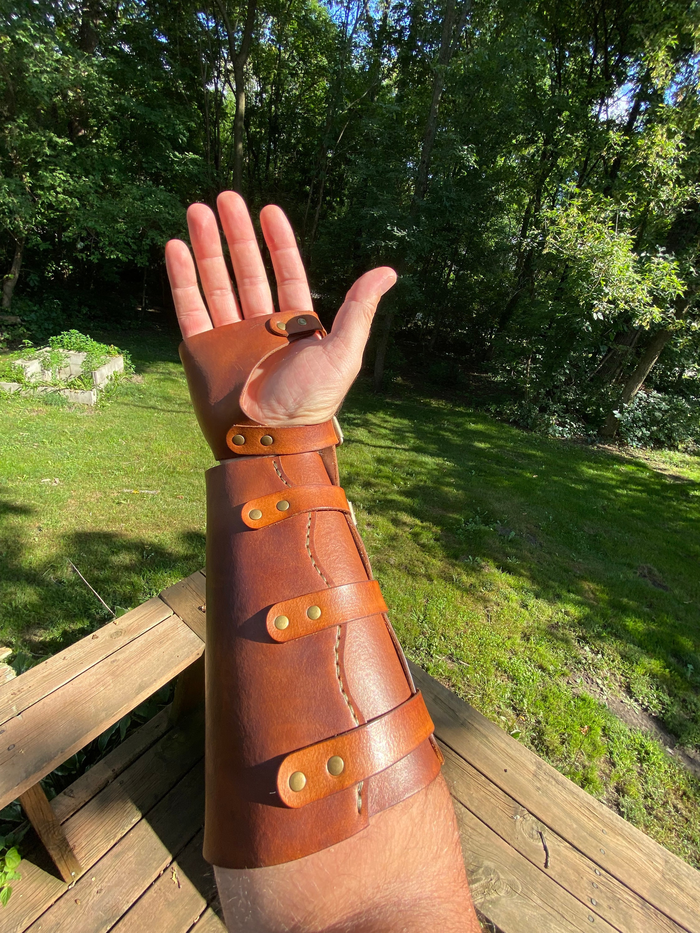 Handmade Leather Bracers: Viking Gauntlets, LARP Cosplay Arm Armor - Etsy