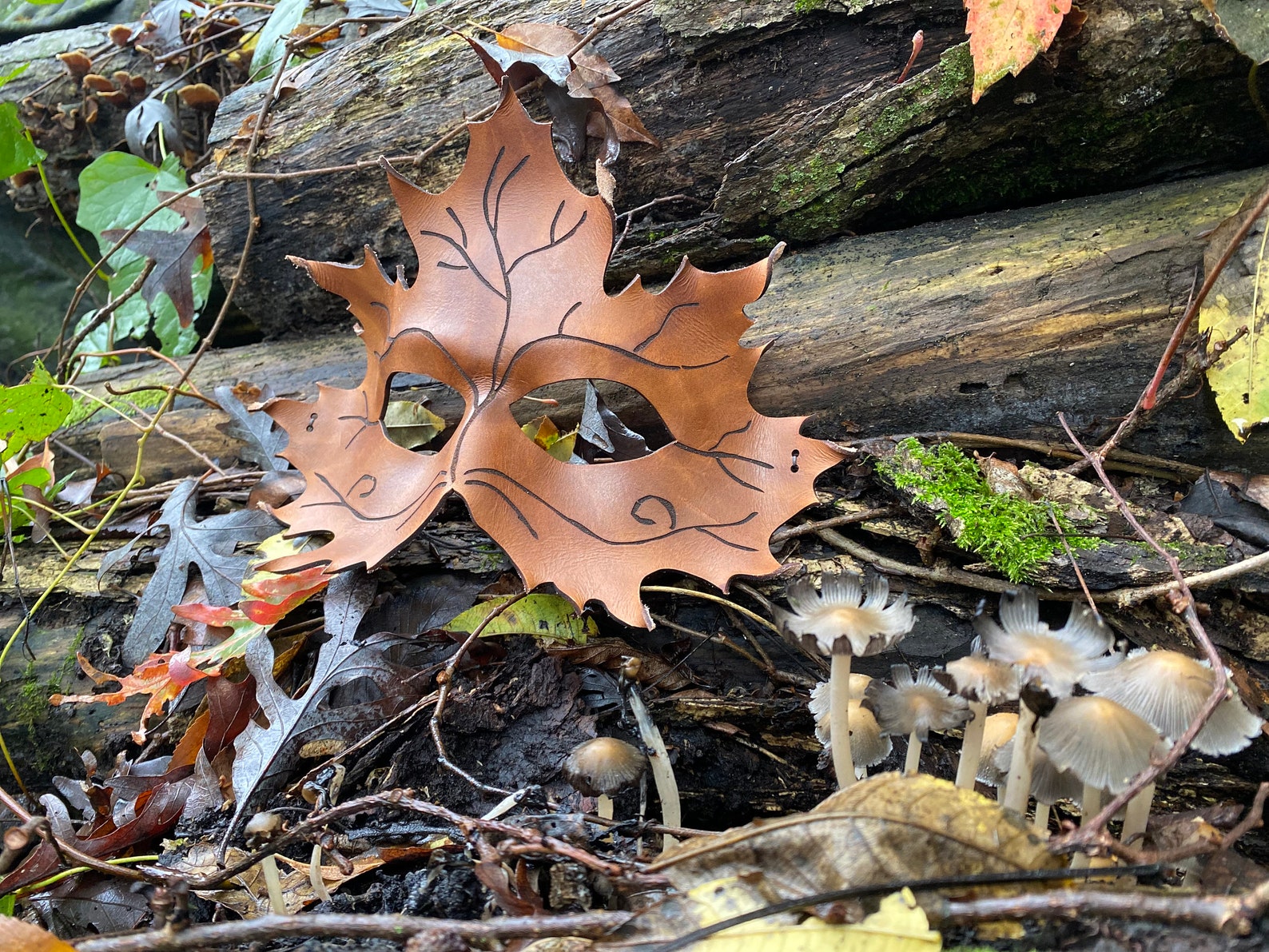 Leaf Druid Mask Guardian Leather Mask Victorian Costume | Etsy