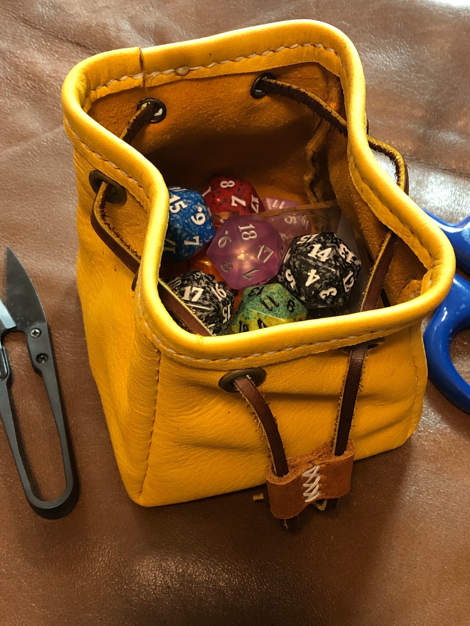 Leather Dice Bag, Coin Pouch, D&D, Dungeons and Dragons, Drawstring ...