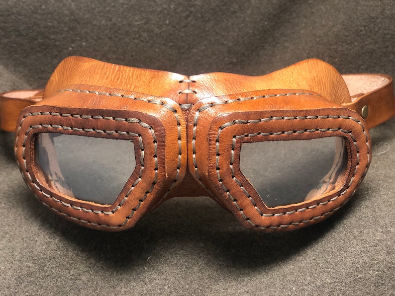 Aviator Steampunk Goggles Leather Adjustable Goggle Victorian Costume ...