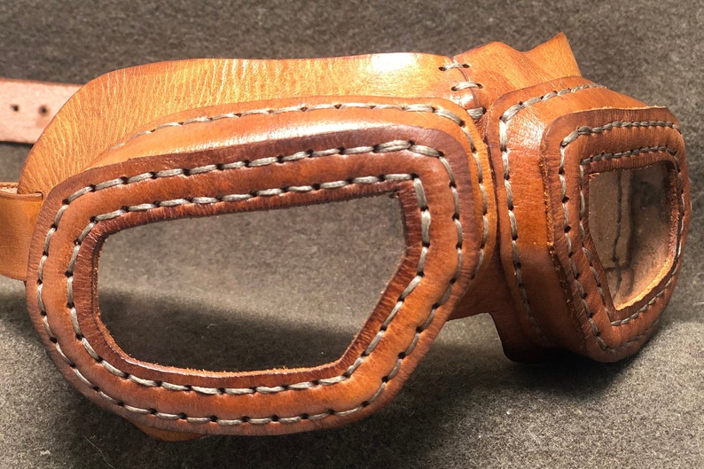 Aviator Steampunk Goggles Leather Adjustable Goggle Victorian Costume ...