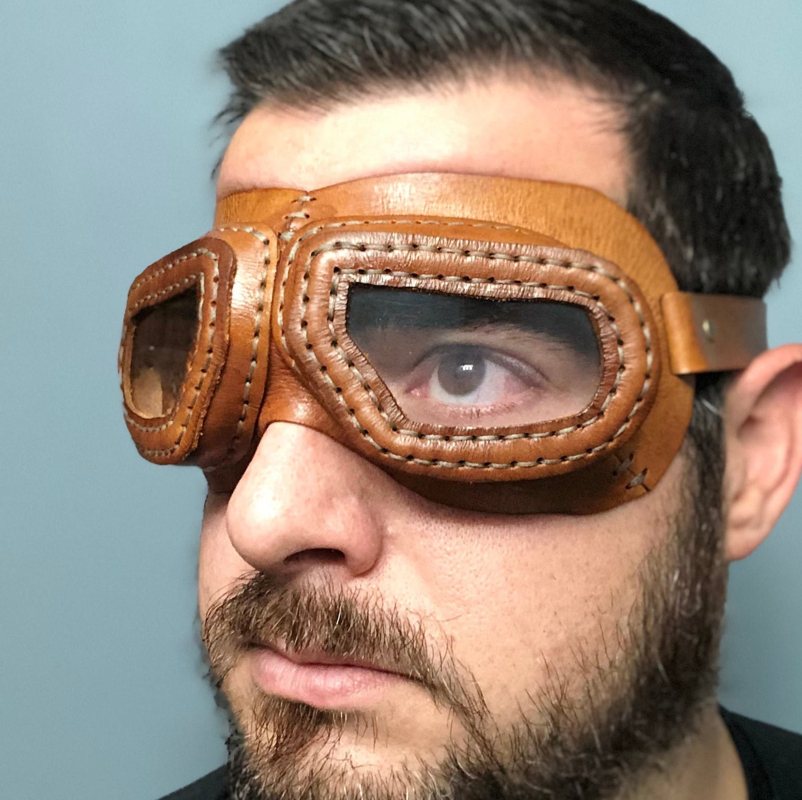 Aviator Steampunk Goggles Leather Adjustable Goggle Victorian Costume ...