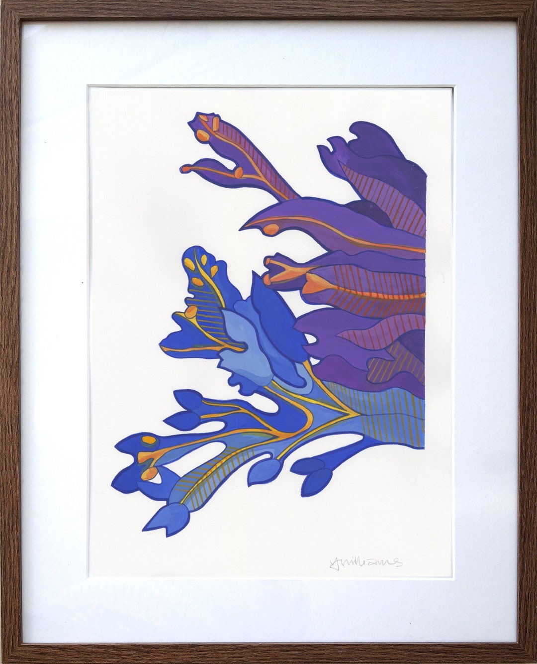 Blue, Purple Seaweed Geometric Art Print - Etsy