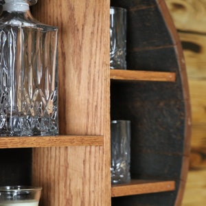 Whiskey Barrel Decanter Set With Shelf, Decanter and 4 Glasses - Etsy