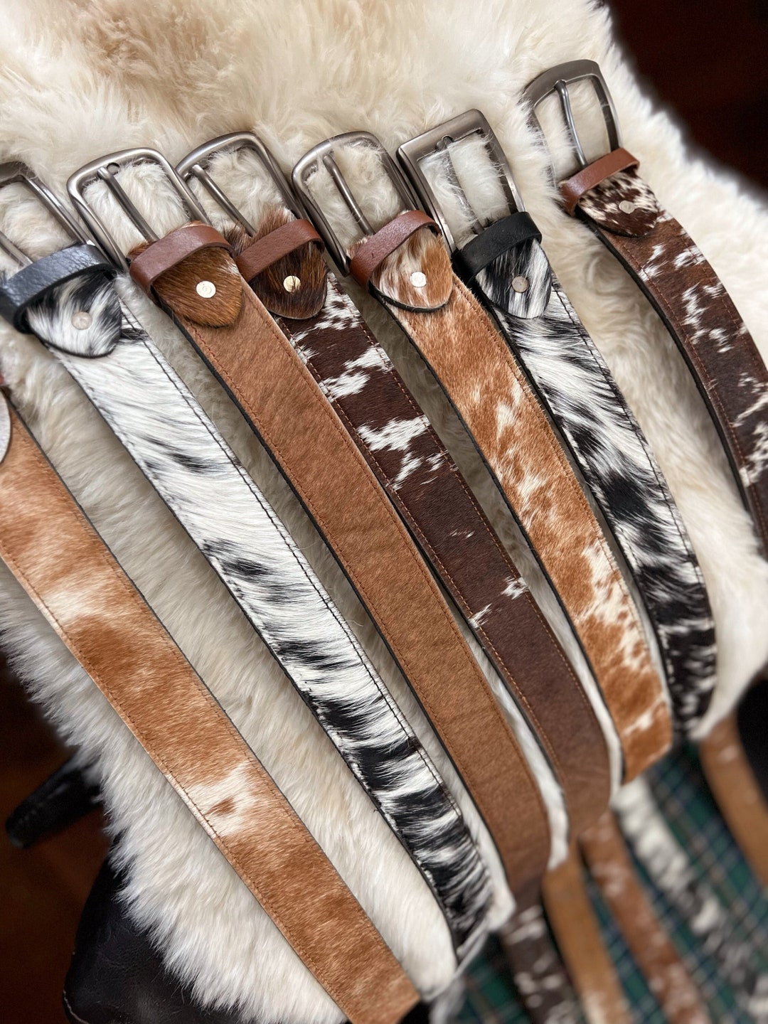 Cowhide Belts - Etsy