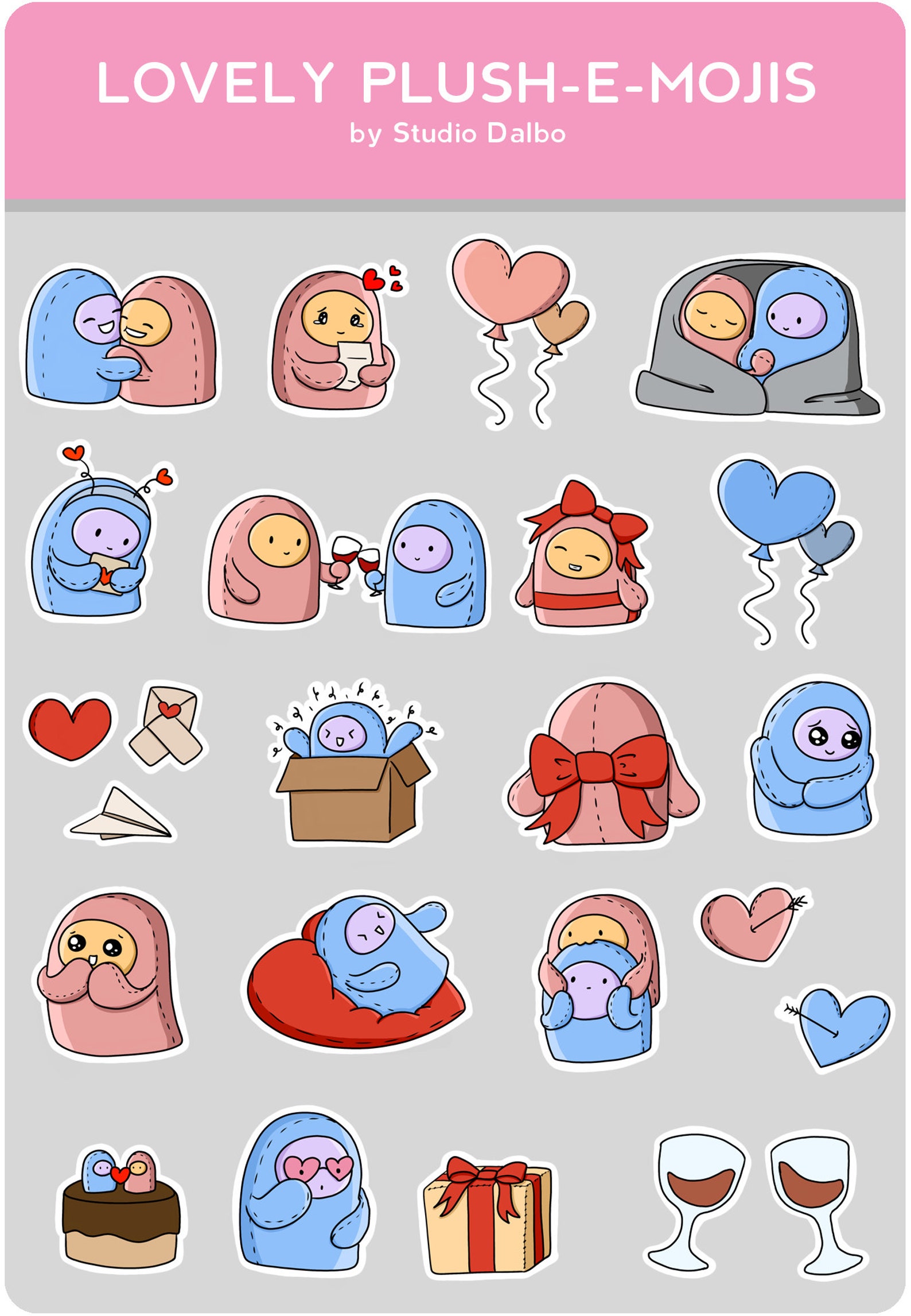 Lovely Plush-E-Mojis Sticker Sheet | Etsy