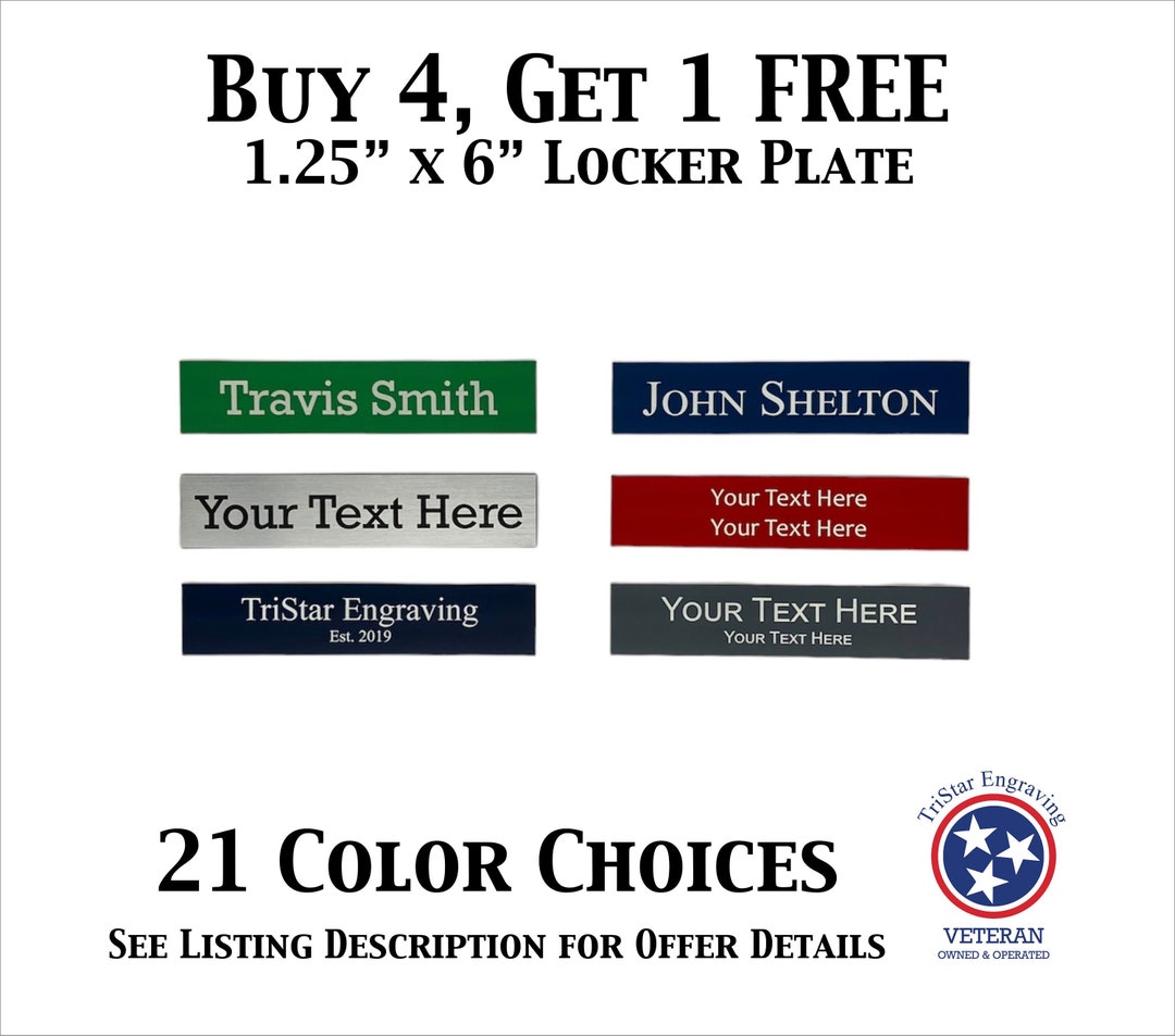 Custom Identification Plate Laser Engraved 1.25x6 Home Office Garage ...