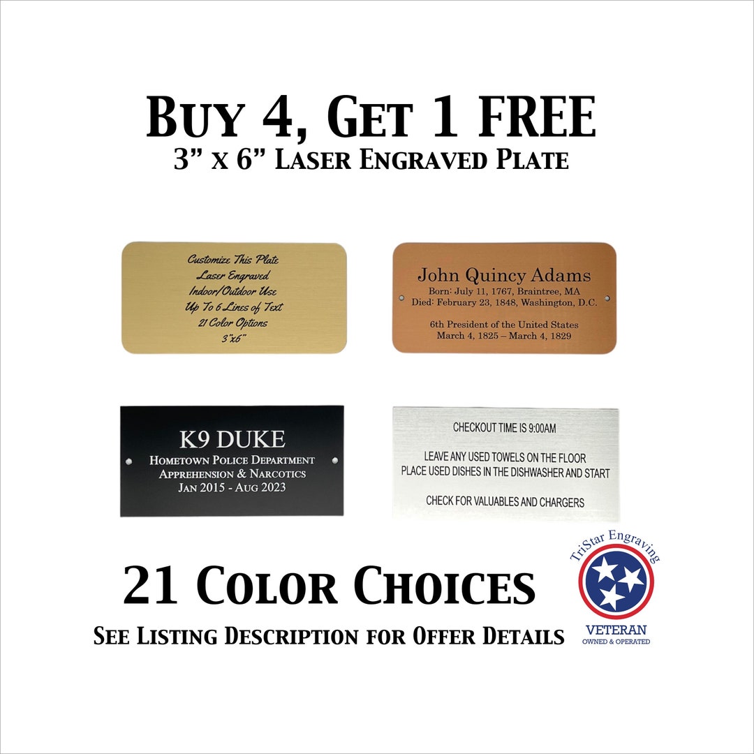 3"x6" Laser Engraved Custom Plate Personalized Sign - Etsy