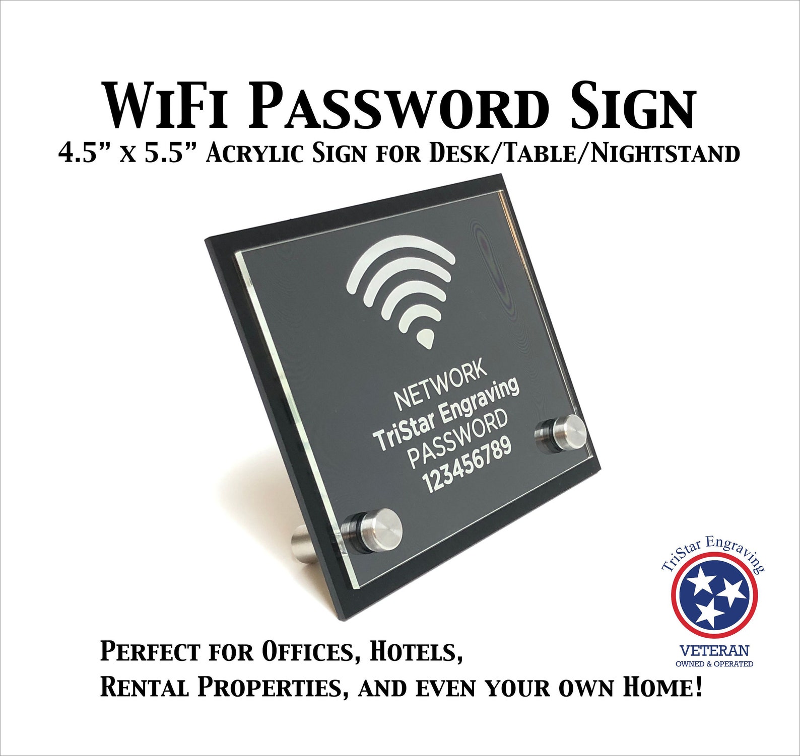 Wifi Password Sign Acrylic Sign for Desk Table Nightstand | Etsy