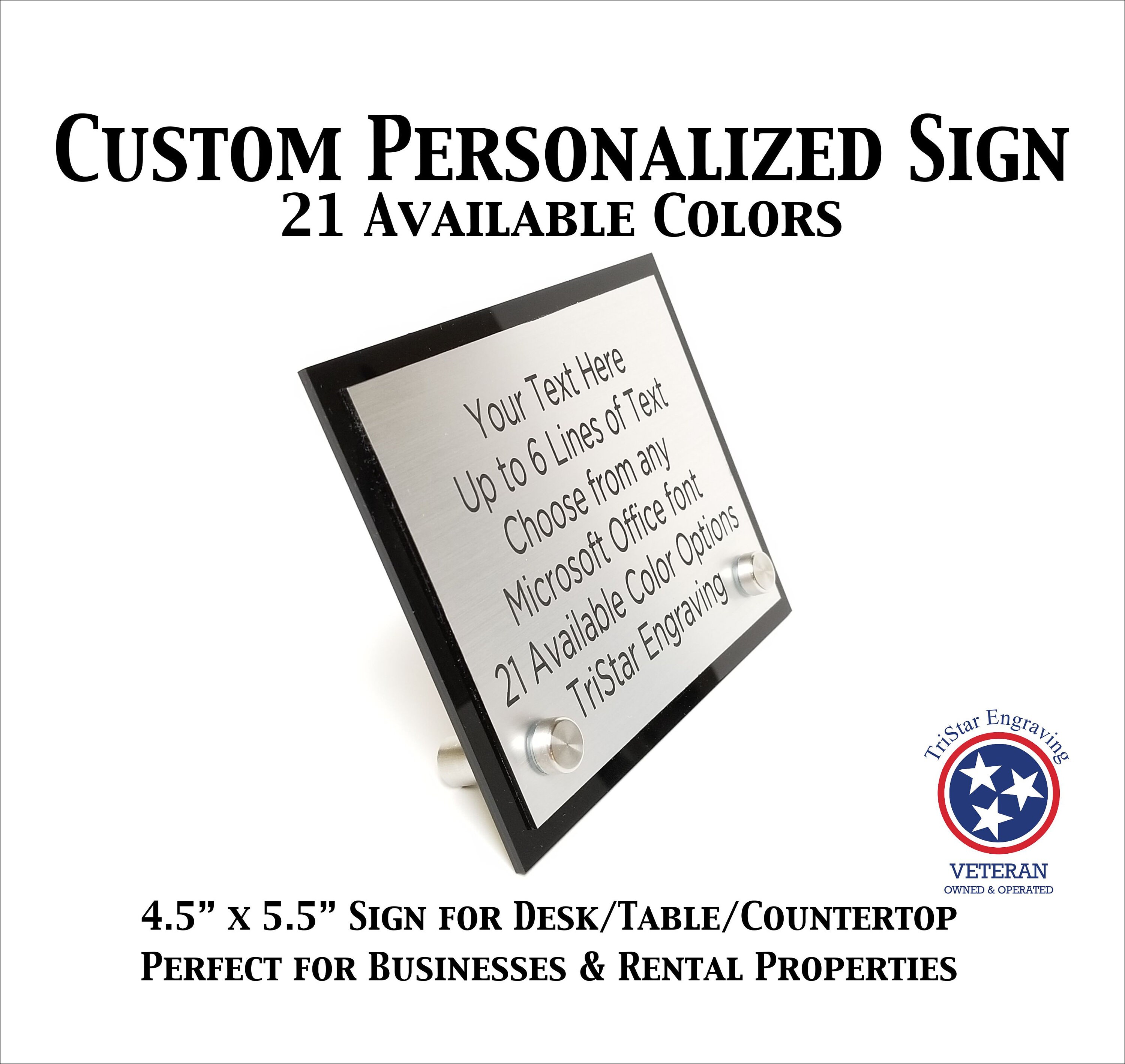 Custom Personalized Sign for Desk Table Countertop Perfect for - Etsy