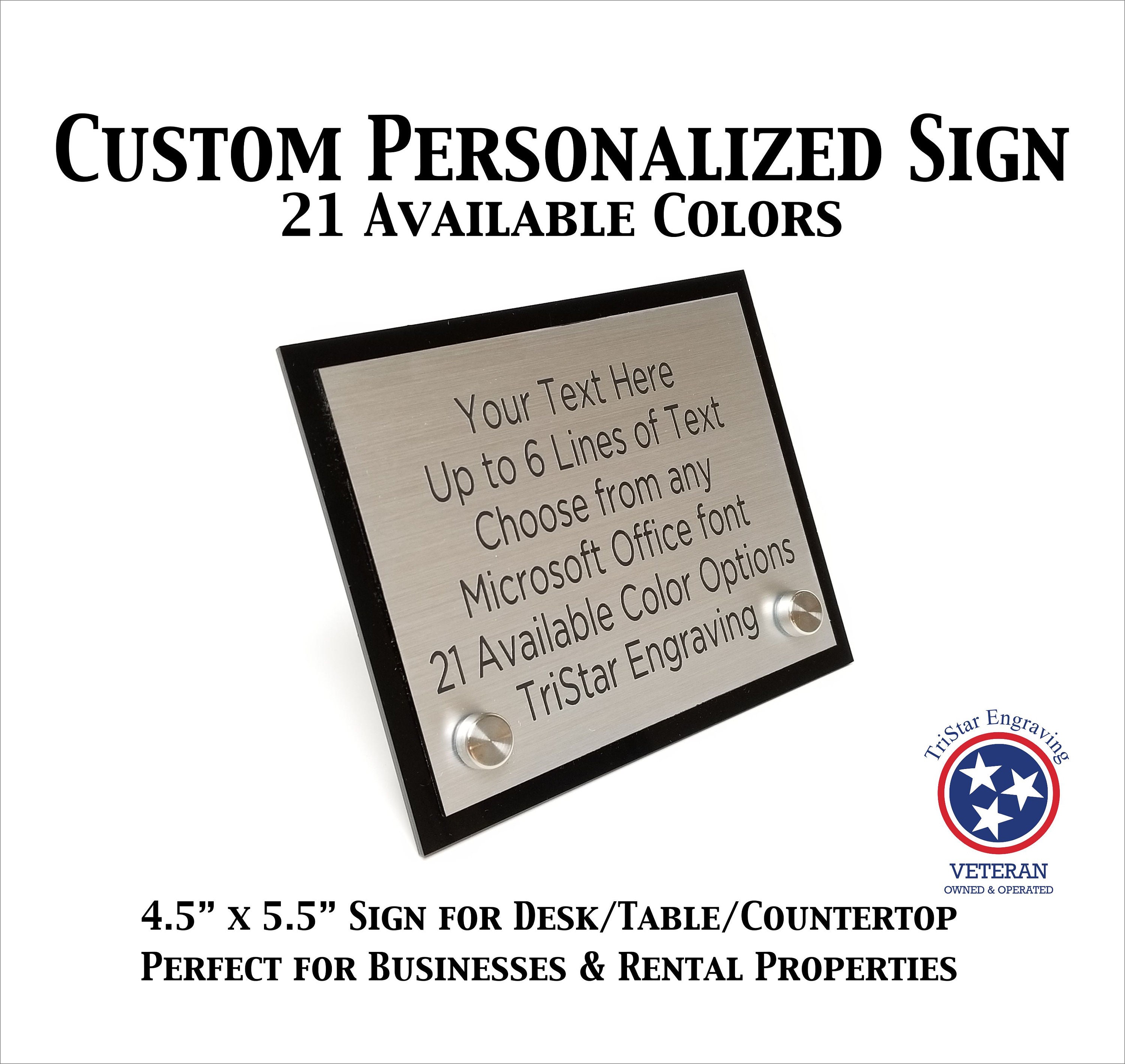 Custom Personalized Sign for Desk Table Countertop Perfect for - Etsy