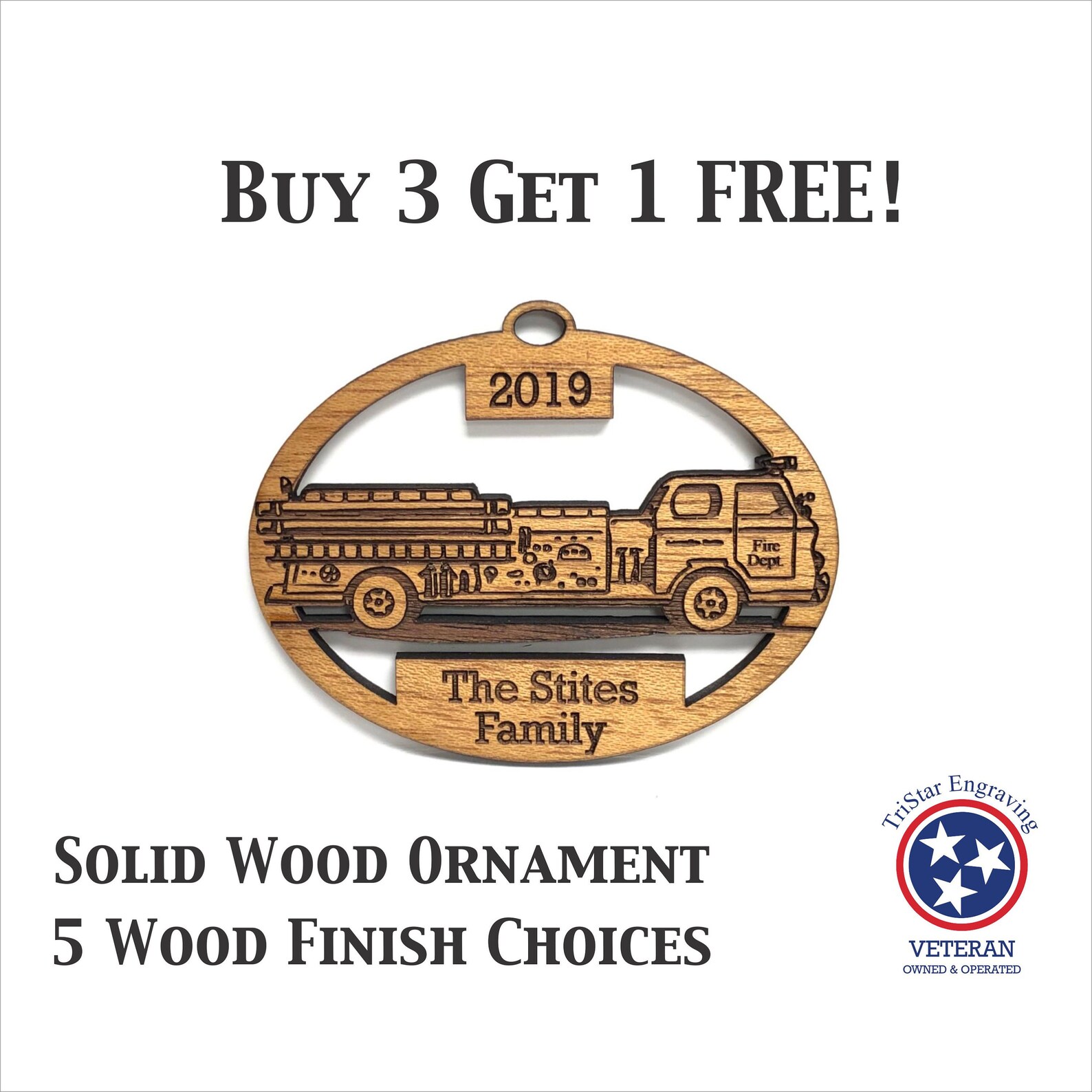 Personalized Fire Truck Ornament Firefighter Gift Custom - Etsy