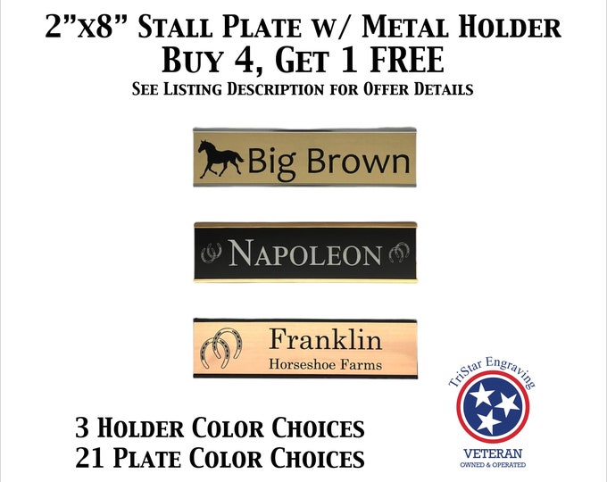 Horse Stall Plates Plaque With Holder Rotary Engraved - Etsy