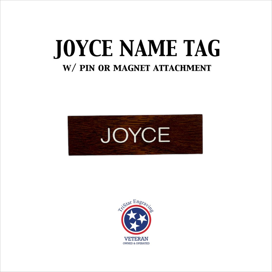 JOYCE Name Tag Halloween Costume Accessory Name Badge Joyce - Etsy