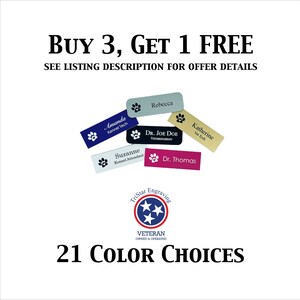 PAW PRINT Vet Tech Name Tag Veterinarian RVT Name Badge Veterinary ...