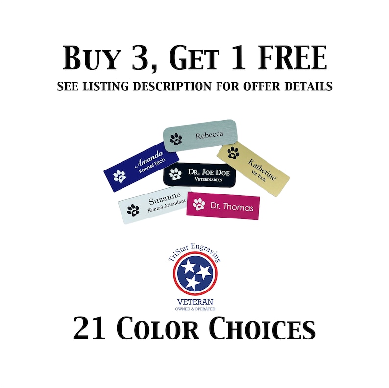 PAW PRINT Vet Tech Name Tag Veterinarian RVT Name Badge - Etsy