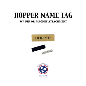 HOPPER Name Tag Halloween Costume Accessory Cosplay Name Badge Jim ...